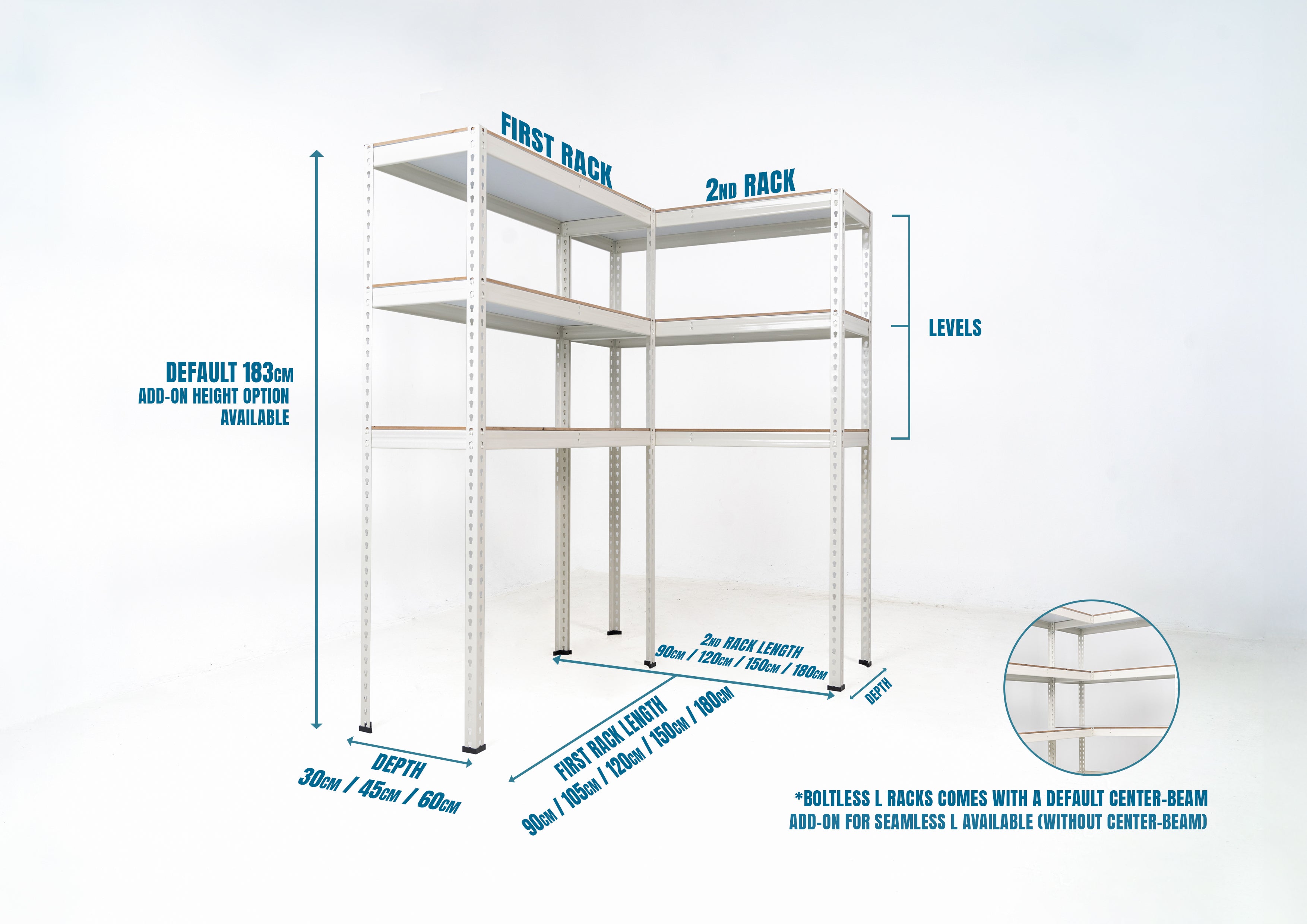 PVC Wood Deck Boltless L Rack (3-Levels)(30cm Depth) – PG STORAGE ...